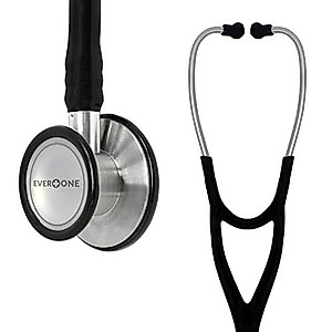 EverOne Premium Cardiology Stethoscope, Black Tube, 27 Inch