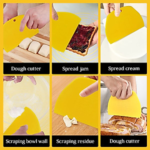 YGDZ Dough Scraper Chopper 2 Pcs, Stainless Steel Dough Cutter With Grip, Plastic Bench Scraper with Measuring Scale, Multipurpose Pizza Cutter, Pastry, Food Scraper for Baking, Dough, Bread, Cake