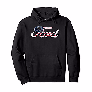 Ford Script American Flag Logo Pullover Hoodie