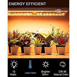 DOMMIA Grow Lights, Full Spectrum 12W(120W Equiv) Grow Light for Indoor Plants, 84 LEDs Sunlike Plant Grow Light with On/Off Switch for Seed Starting, Hydroponics, Succulents & More, Easy to Assemble
