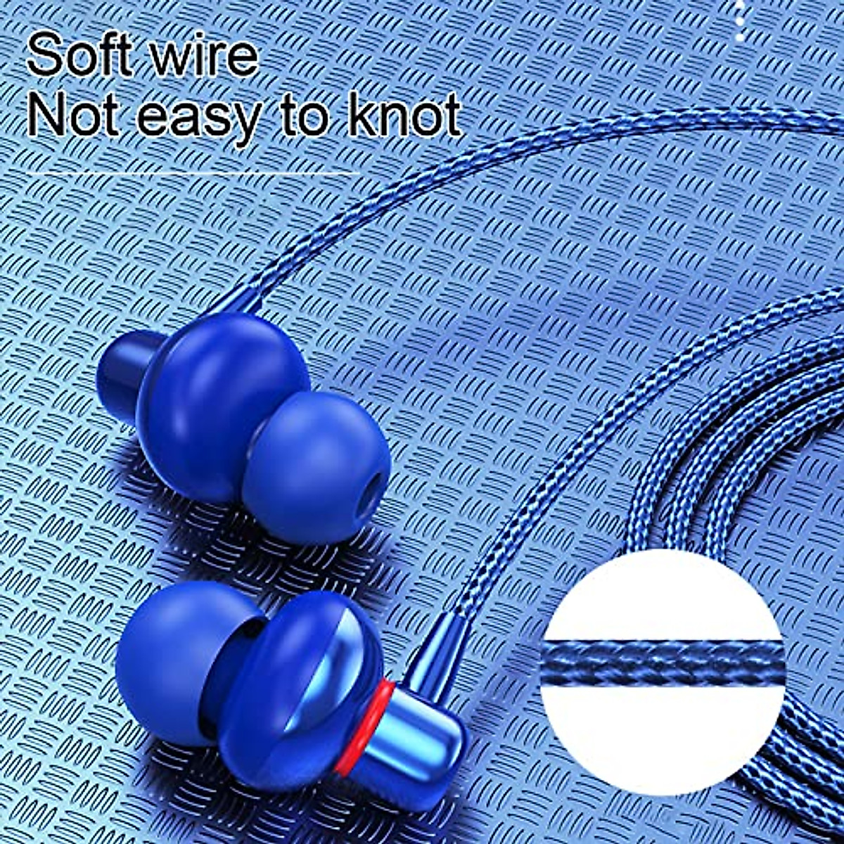 OCUhome Type C Wired Earphones, HiFi Bass Stereo Built-in Microphone Mic Headphones, Noise Cancelling Wired Earbuds Purple