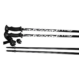 Ski Poles Downhill/Alpine Aluminum Black/Silver Ski Poles Pick Size Pair with Baskets 2023 Model (115cm/46)
