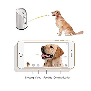 SKYMEE Dog Camera Treat Dispenser, WiFi Remote Pet Camera with Two-Way Audio and Night Vision, Compatible with Alexa