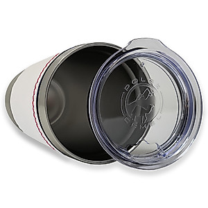 LaserGram 20oz Vacuum Insulated Tumbler Mug, Compass Rose, Personalized Engraving Included (Faux Leather, Baseball Style)