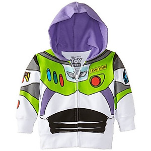 Disney Little Boys' Toddler Buzz Lightyear Hoody Toddler, White, 2T