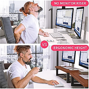 WESTREE Monitor Stand Riser, Desktop Computer Monitor Stand, Multi-Purpose Desk Storage Organizer Shelf for Laptop Computer PC