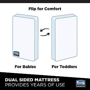 Delta Children Mercer 6-in-1 Convertible Crib with Storage Trundle + Simmons Kids SlumberTime Naturally 2-Stage Premium Foam Crib & Toddler Mattress - GREENGUARD Certified [Bundle], Bianca White