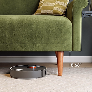 ONBRILL Small Loveseat Sofa, 70 Inch Love Seat Couches with Foldable Side Table, Modern Comfy Couch with Rolled Arms, Easy Assembly, Small Couch for Living Room, Bedroom, Dorm, Office, Green