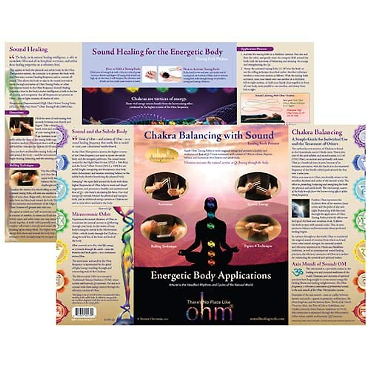 CHAKRA BALANCING with SOUND Multiple Octave Ohm Tuning Fork Set for Energy Practitioners & Sound Therapy (272.2 + 544.4 + 1088.8 hz)