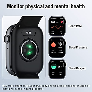 Smart Watch make calls (Call Receive/Dial), 1.8 inch HD Full Touch Screen Smartwatch Fitness Tracker with Call Heart Rate monitor 118 sport modes music player voice assistant for iphone android phones