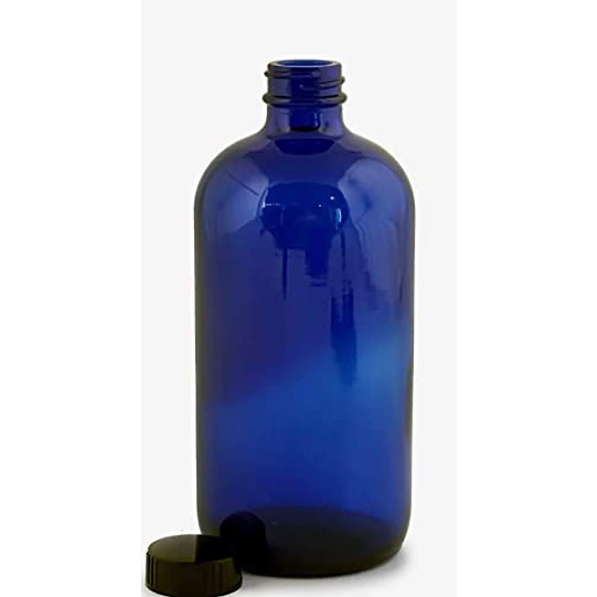 Vivaplex, 12, Cobalt Blue, 16 oz Glass Bottles, with Lids