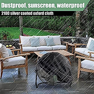 ZUYYON Outdoor Fan Cover, Waterproof And Dustproof Fan Cover For 18"&20" Industrial Floor Fan/Box Fan, Heavy Duty High Velocity Floor Fan Cover, Industrial Fan Cover(Black)