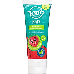 Tom's of Maine Natural Children's Anticavity Fluoride Toothpaste, Silly Strawberry, 4.2 Ounce