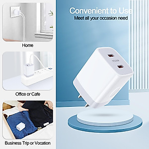 25w Type C Charger Block,Dual Port PD Power Adapter Fast Charger Brick Double USB C Wall Charger Plug for iPhone 15 14 13 12 11 Pro Max,Pixel 7a 6a 7 Pro,Samsung Galaxy S23 Ultra S22 S21 S20 S10 Plus