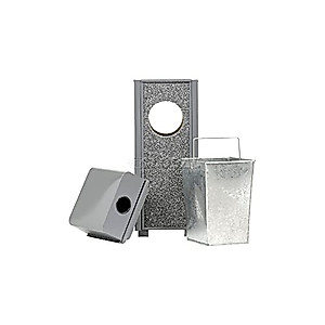 Global Industrial Stone Panel Trash Weather Urn, 10-1/4" Square X 28" H, Gray