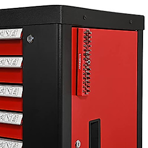 CASOMAN 1/4" Hex Bit Organizer with Magnetic Base - Red, 43 Hole Bit Organizer with Strong Magnetic Base, Magnetic Bit Organizer for Your Specialty