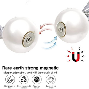 2 Pack Magnetic Curtain Tiebacks Convenient Drape Tie Backs Weave Holder for Window Draperies Hold Curtains Drape Ties Backs 16 inch Holdback