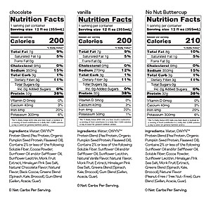 OWYN Only What You Need Pro Elite Vegan High Protein Keto Shake, 32g Protein, 9 Amino Acids, Omega-3, Prebiotics, Workout and Recovery, 0g Net Carbs, Zero Sugar (Variety, 12 Fl Oz (Pack of 12))