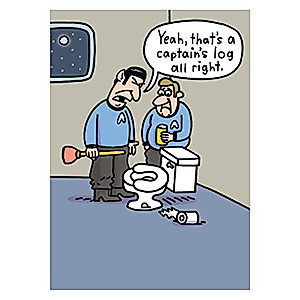 SHADE TREE GREETINGS Men's Funny Adult Birthday Greeting Card (5" x 7") by Smart Alex | 3 Pack + 3 Envelopes (Star Trek Captain's Log)