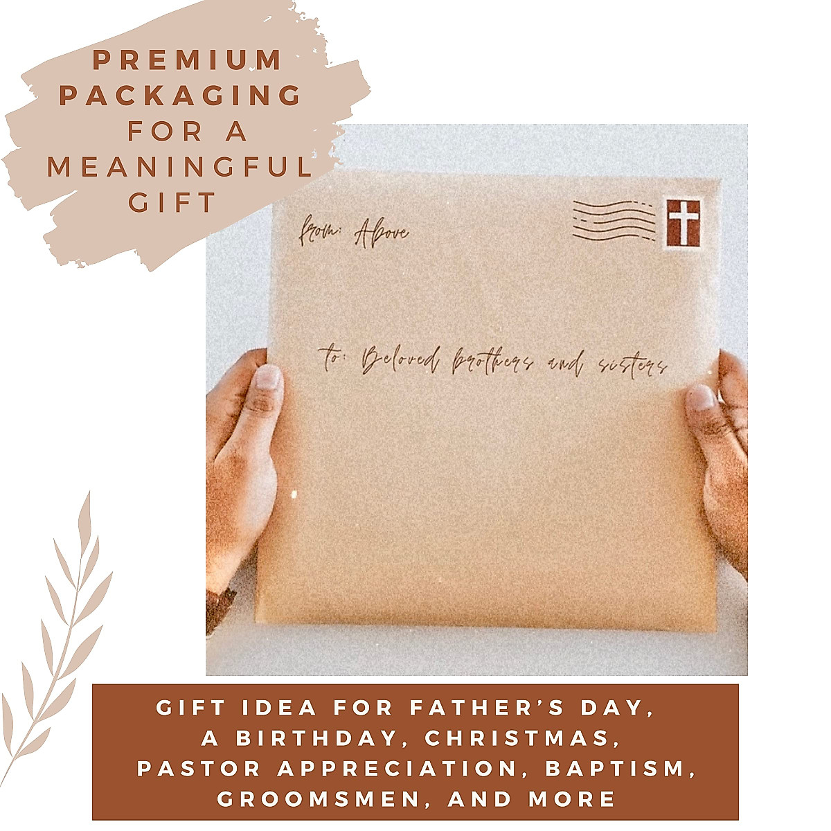 Cross Leather Valet Tray for Men with Scripture Included | EDC Dump Tray Catholic First Communion Gifts for Boys, Christian Gifts for Dad, Thoughtful Gifts for Men