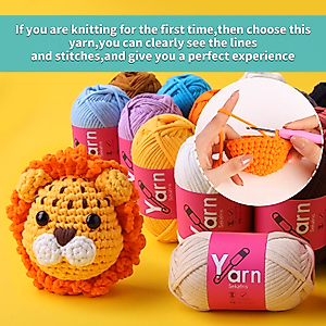 Sekafris Crochet Yarn with Cotton - Chunky Yarn for Crocheting - Cotton-Nylon Blend (Pale Blue)