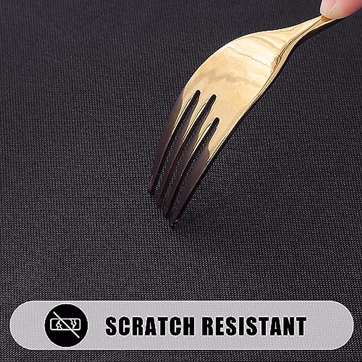 smiry Rectangle Table Cloth, Waterproof Stain Resistant Polyester Tablecloth, Decorative Washable Fabric Table Cover for Dining, Buffet, Parties and Outdoor, 60x84, Black