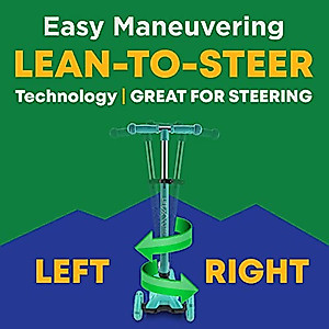 Kids Scooter – Children and Toddler 3 Wheel Kick Scooter – LED Wheel Lights Illuminate When Rolling– Adjustable Handlebar – Indoor and Outdoor Teal - Lifemaster