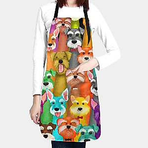 Bib Apron with 2 Pockets for Men Women, Adjustable Kitchen Aprons with Extra Long Ties Waterdrop Resistant for Cooking, Grill and Baking