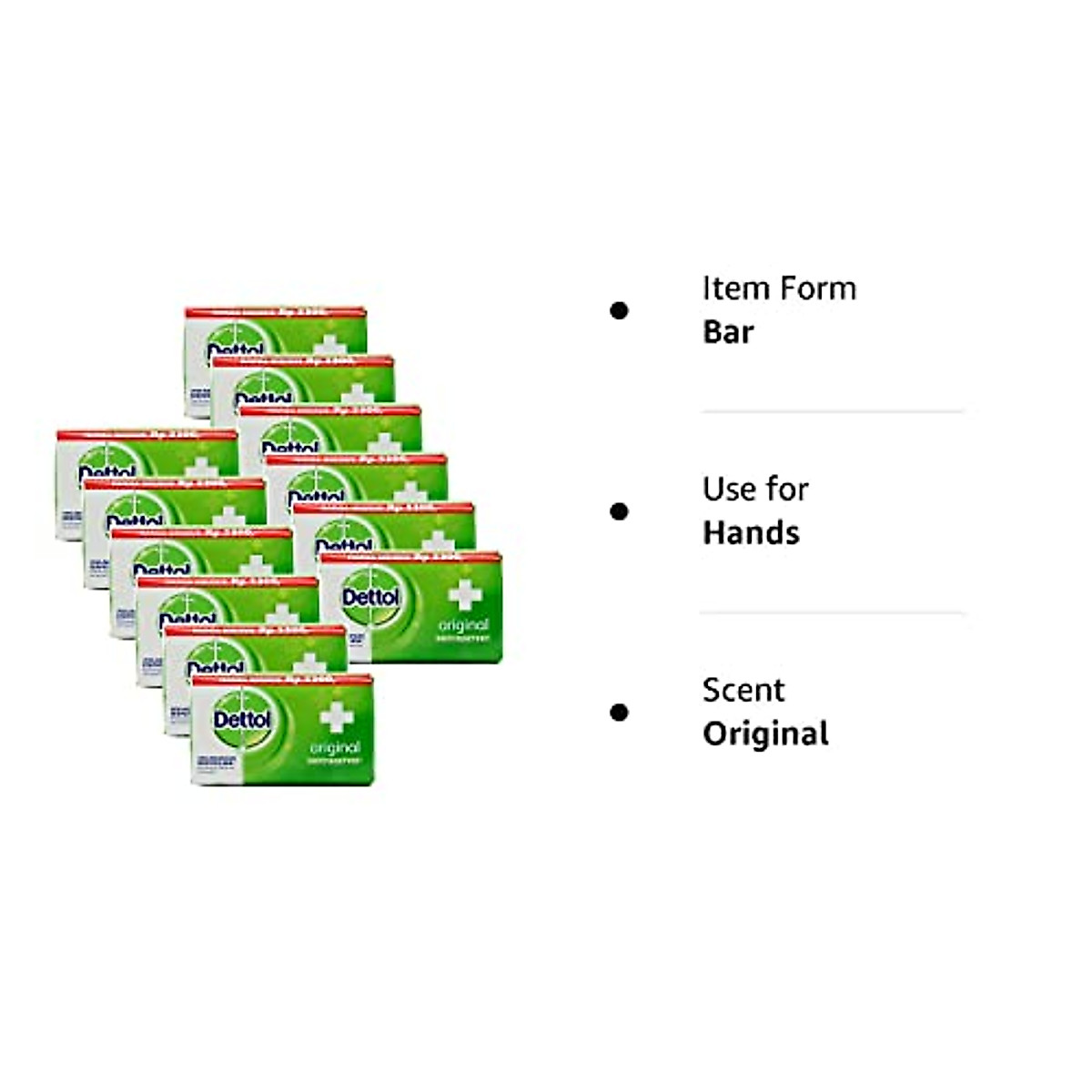 Dettol Anti-Bacterial Hand and Body Bar Soap, Original, 110 Gr / 3.88 Oz (Pack of 12)