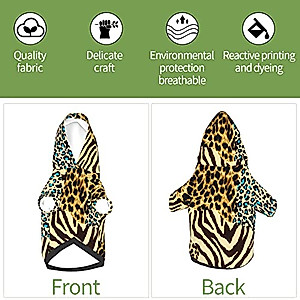 Small Pet Sweaters with Hat Tiger-Prints-Zebra Cat Puppy Hoodie Pet Hooded Coat X-Small