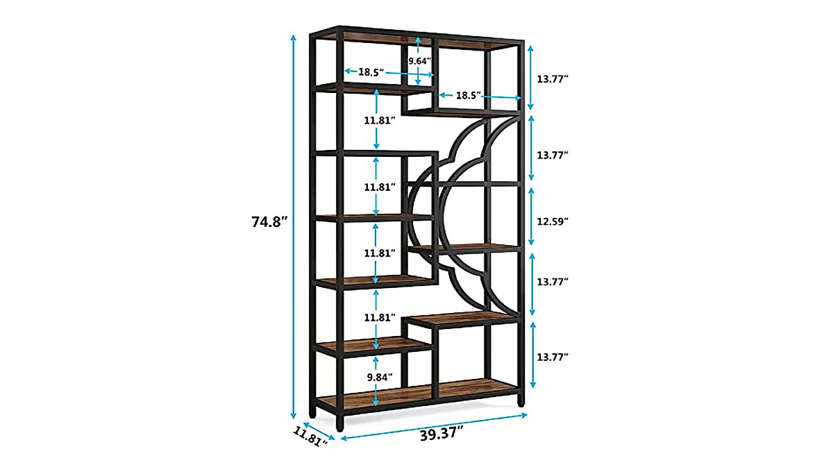 Tribesigns 75-Inch Unique Arc Bookshelf - Stylish Storage
