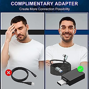 ovsor Professional VR Link Cable - Compatible with Meta Oculus Quest 2, 4.5 m VR Headset Cable Link for PC Gaming, High Speed Data Transfer and Charging USB C Cable