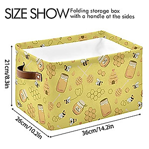 xigua Bee Honey Storage Bin for Toy Storage Basket Dirty Clothes Sundries Office Home Closet Organizer Shelf Cube Box Waterproof Laundry Basket