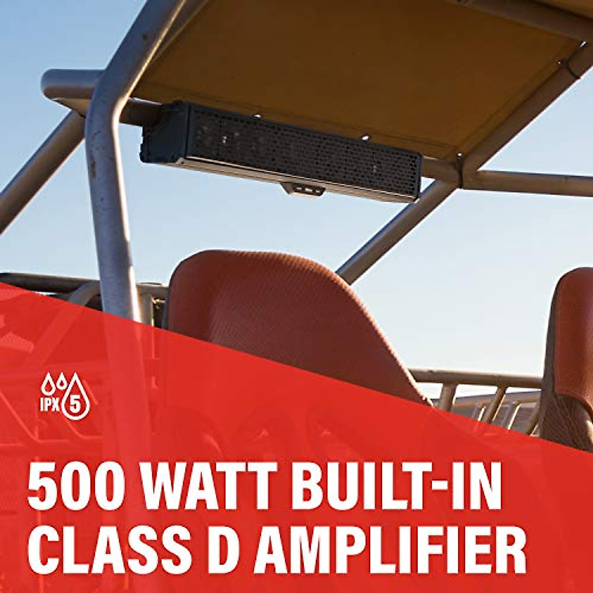 BOSS Audio Systems BRRC27 27 Inch ATV UTV Sound Bar - IPX5 Weatherproof, 3 Inch Speakers, 1 Inch Tweeters, Built-in Amplifier, Bluetooth&Dome Lights, Easy Installation for 12 Volt Vehicles