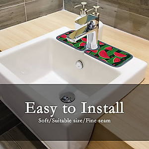 Kitchen Faucet Absorbent Mat 3 Pieces Watermelon Slices Stripes Faucet Sink Splash Guard Bathroom Counter and RV,Faucet Counter Sink Water Stains Preventer