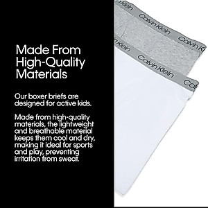 Calvin Klein Boys' Underwear 4 Pack Boxer Brief Value, Black Iris Pack, X-Large