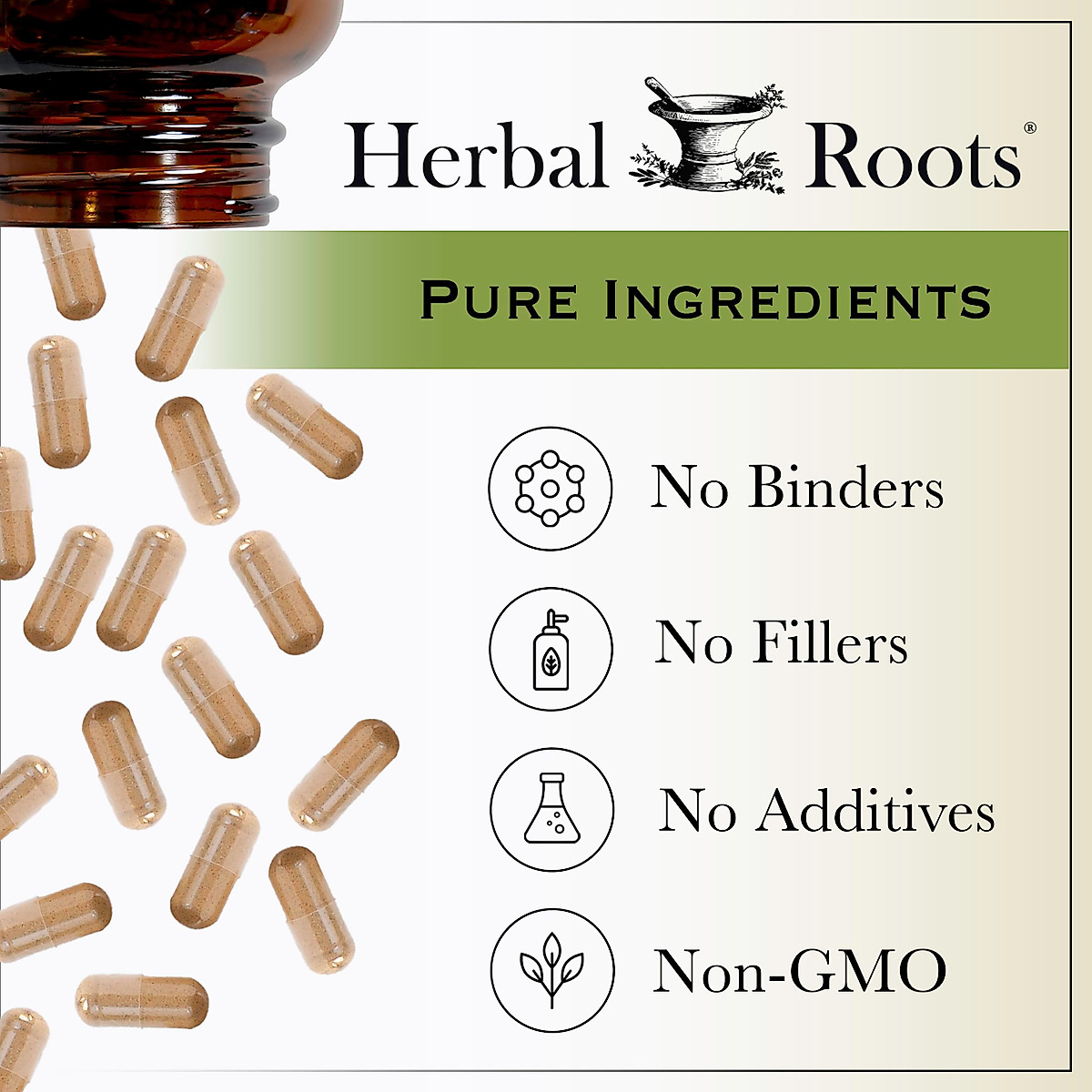 Herbal Roots Organic Ginkgo Biloba Made with Pure Organic Ginkgo Leaf - 1,400mg per Serving, 60 Vegan Capsules