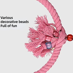 Barn Eleven Bird Swing, Cage Hanging Toys Cotton Rope Swing Bite Resistance Perches Bird Cage Perches Toy Parrot Toy Boredom Breaker for Budgie, Cockatiels, Conures, Finches, Small Parakeets (Green)