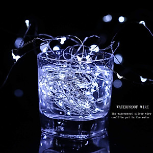 TingMiao Cool White Fairy String Lights Battery Operated Firefly Lights LED Starry Lights 7.2ft 20 LEDs Silvery Copper Wire for Christmas DIY Decoration Wedding Party (6 Pack)