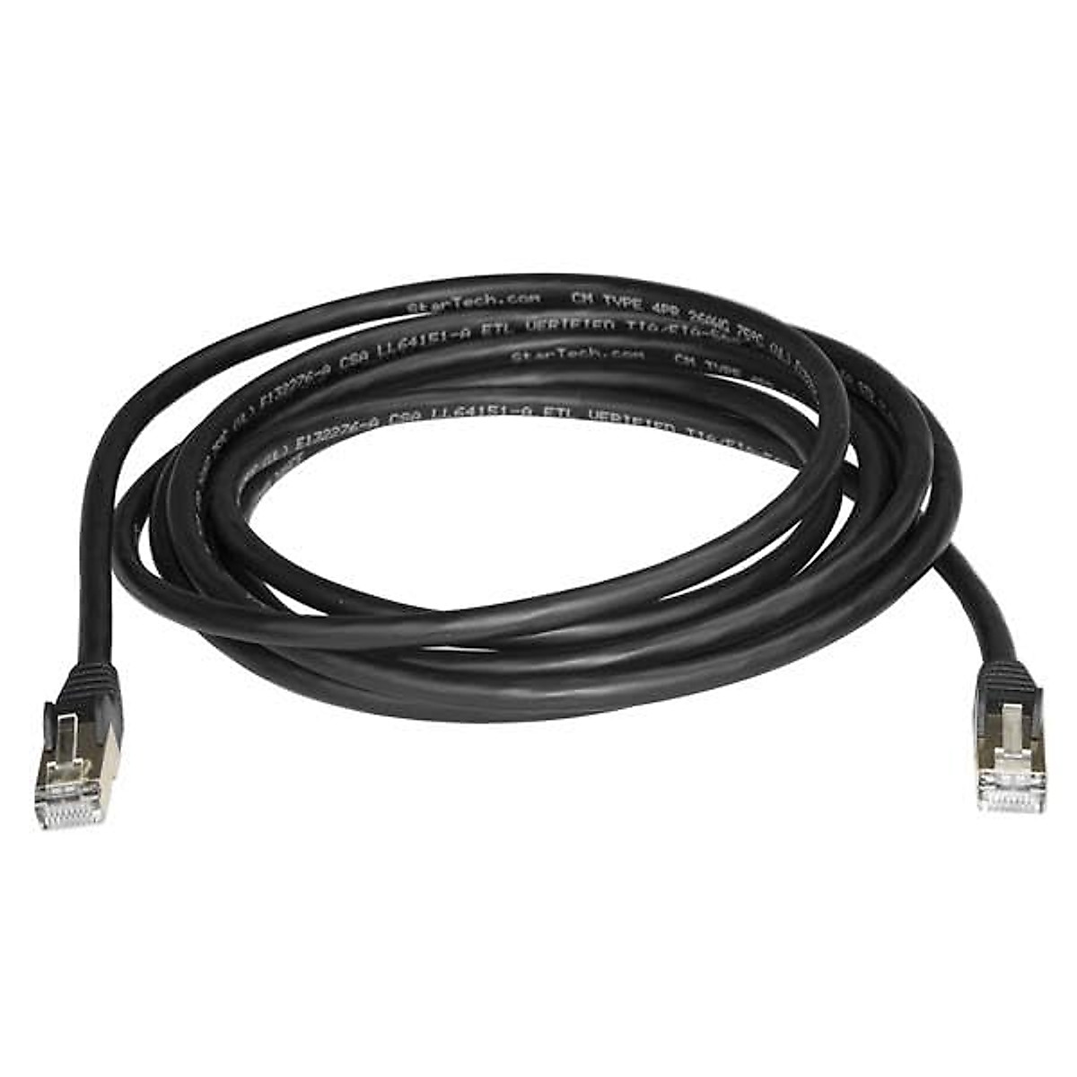 StarTech.com Category 6A Compliant LAN Cable (3m/Black) Cat6A STP (Shielded Twist Pair) Cable with Anti-Claws Cover 6ASPAT3MBK