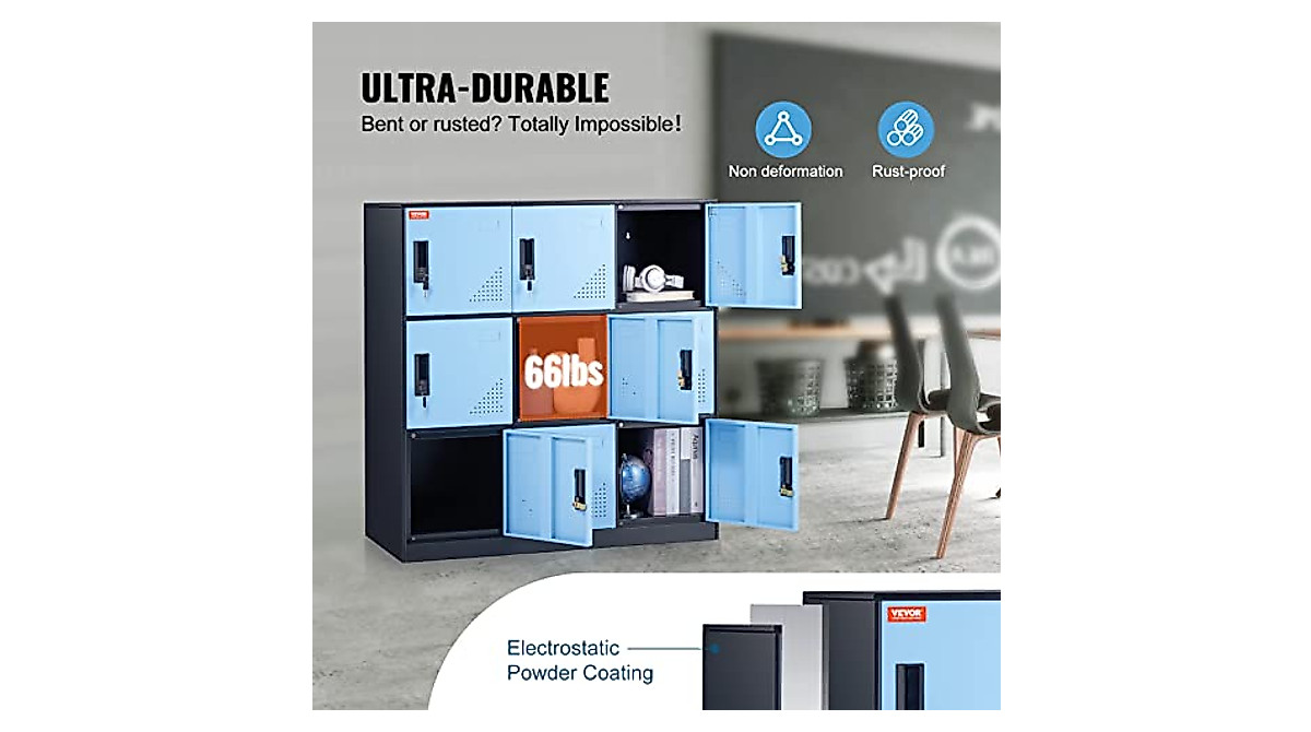 VEVOR 9 Doors Storage Cabinet | Secure Multi-Compartment Organizer