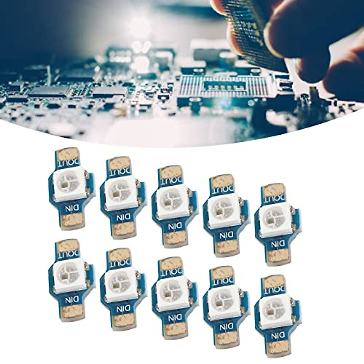 WS2812 RGB LED Module, Low Drive Voltage Simple Circuitry 10Pcs WS2812 LED Module PCB for Microcontroller