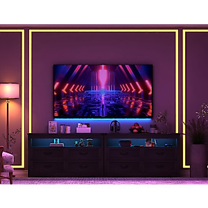 BORNOON 4-Drawer Dresser for Bedroom, Chest of Drawers with Ample Storage, Modern Farmhouse-Style Wooden Dresser for Bedroom, Hallway, Entryway, Closet, Black