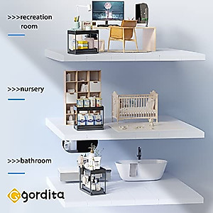 Under Sink Organizers And Storage, Under Sink Storage for Bathroom 4 Hooks And 1 Hanging Cups, The Bottom is Pull-Ou Tstorage, Suitable for Kitchen, Bathroom, Study Black