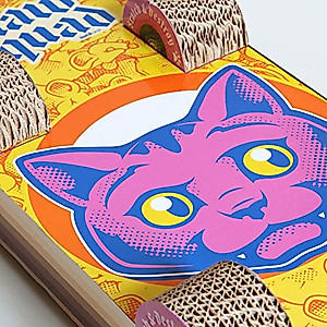 Suck UK Cat Scratch Pad Skateboard Cat Scratchers for Indoor Cats Cat Toy Scratching Board for Cats & Kittens Funny Cat Gifts & Gifts for Cats Interactive Cat Toy & Cardboard Cat Scratcher