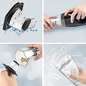 NDDI POWER Professional Car Vacuum, 8000Pa High Power Handheld Mini Portable Vacuum Cleaner, Pet Hair Cleaning, 3 Versatile Attachments, 15FT Corded, Black