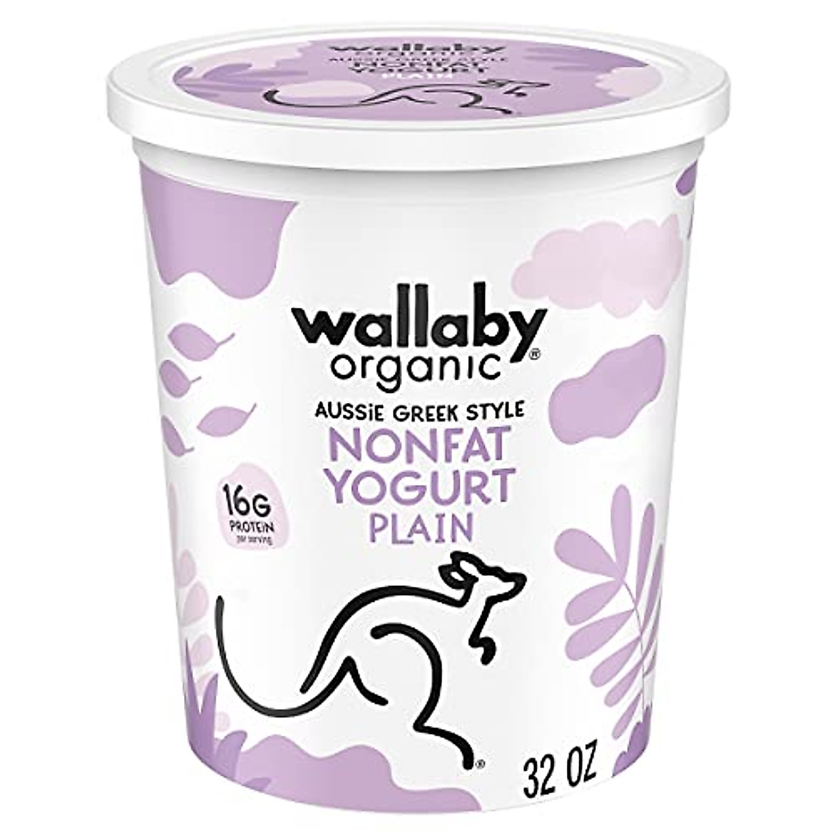 Wallaby Organic Aussie Greek Nonfat Yogurt, Plain, 32 oz. USDA Organic