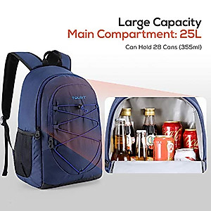 TOURIT Insulated Backpack Cooler 28 Cans Leakproof Lightweight Cooler Backpack for Men Women to Work, Picnics, Hiking, Beach, Park or Day Trips