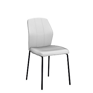 Zerifevni Set of 4 Dining Chair Modern Elegant Side Chairs Leather Durable Wide Cushion for Kitchen Room (4-White)