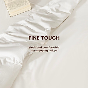 LBRO2M 100% Egyptian Cotton 1000 Thread Count Sheets Set King Size,Bed Sheet 4 Piece Sets,16 inches Deep Pocket,All Season,Bedding Super Soft Comforterble,White